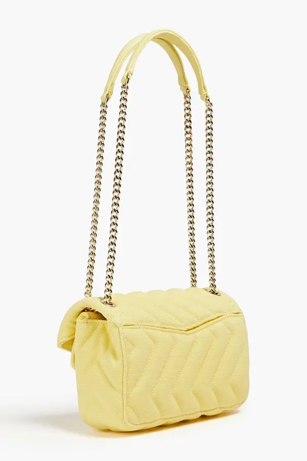 Sandro Quilted Canvas Shoulder Bag - Pastel Yellow