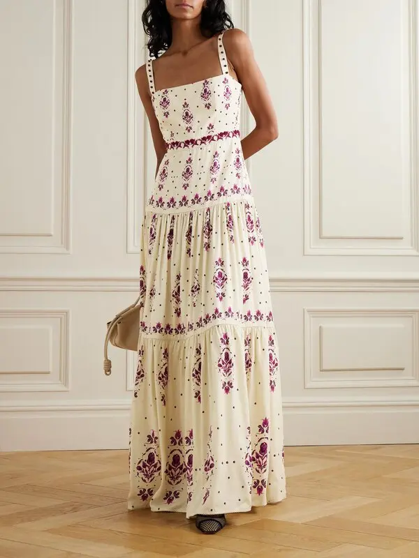 Agua Bendita Lima Relato Embroidered Maxi Dress In Cream - 50% Off |  Editorialist