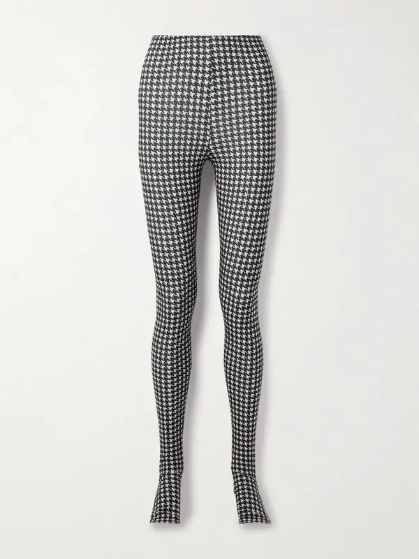 Norma Kamali Printed Stretch-jersey Stirrup Leggings
