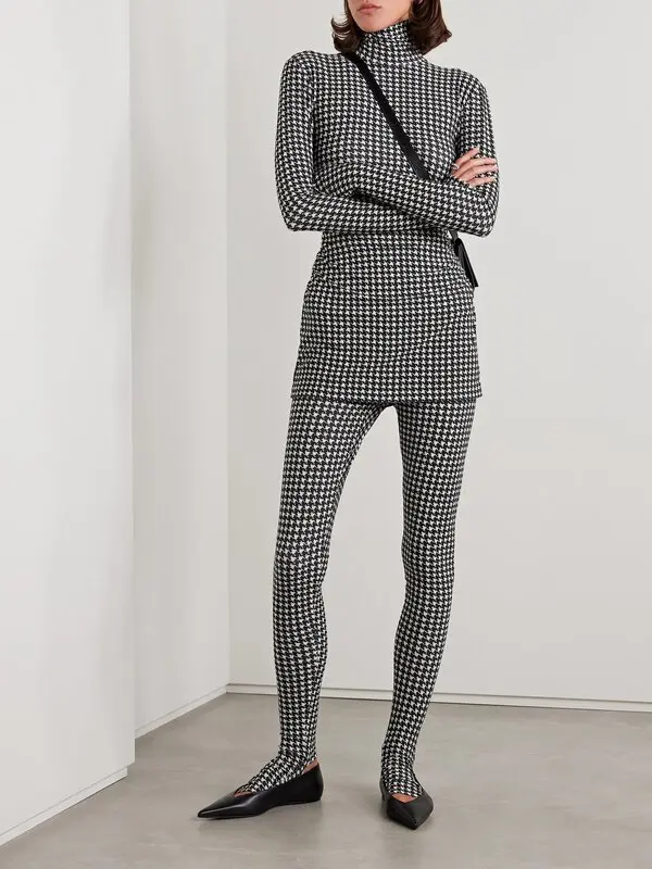 Norma Kamali Printed Stretch-jersey Stirrup Leggings