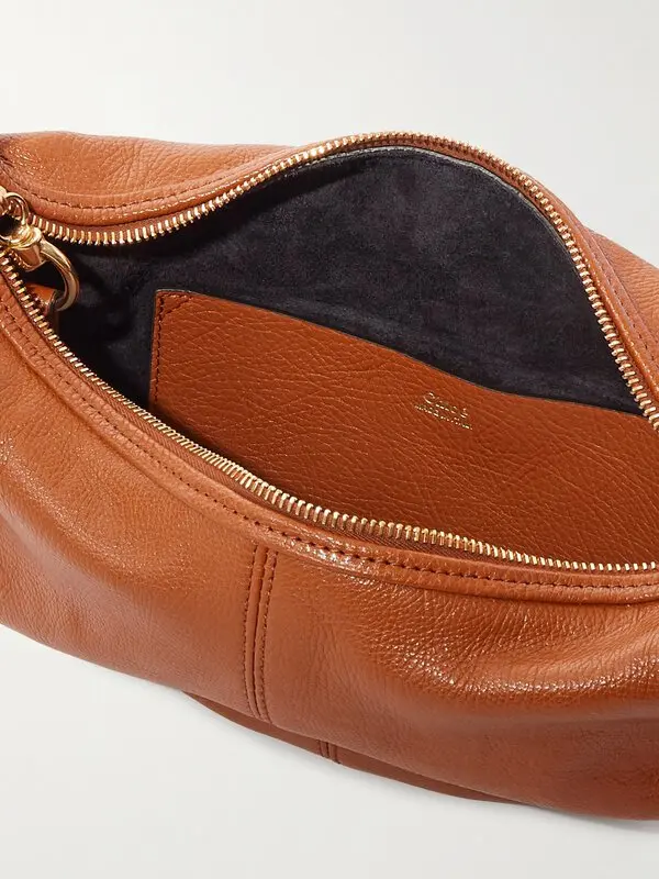 Chloé Bracelet Embellished Glossed Textured-leather Shoulder Bag