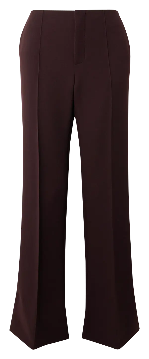 Chloé Pleated Straight-leg Wool Pants - Brown