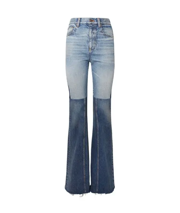 Chloé Patchwork Flared Jeans - Blue