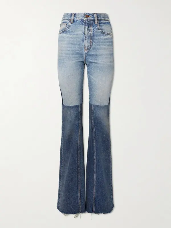 Chloé Patchwork Flared Jeans - Blue