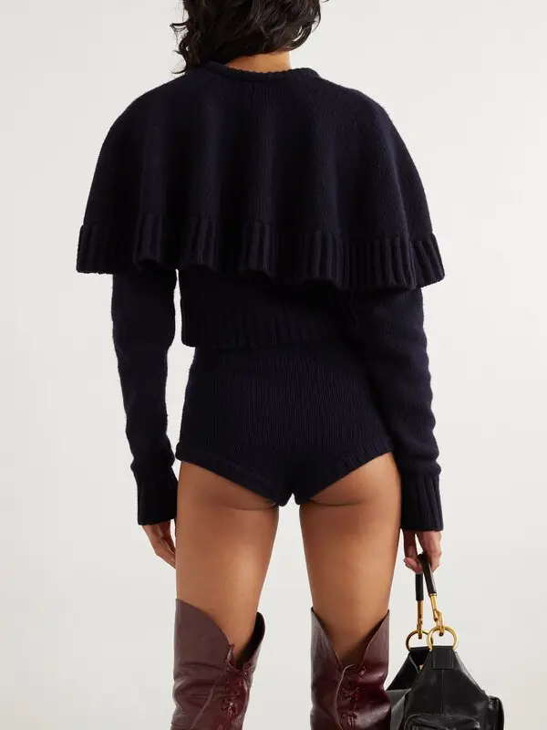 Chloé Cape-effect Wool And Cashmere-blend Cardigan