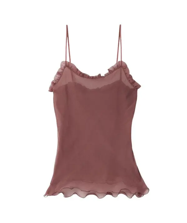 Chloé Ruffled Silk-crepon Camisole