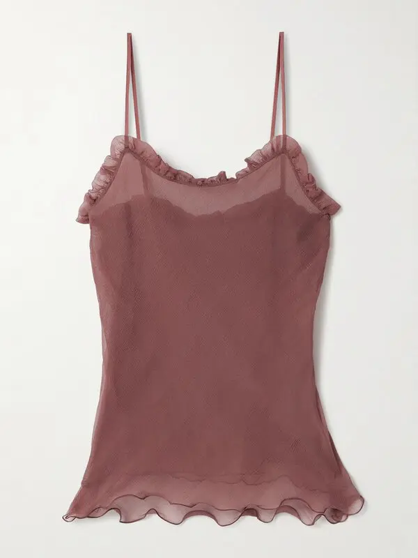 Chloé Ruffled Silk-crepon Camisole