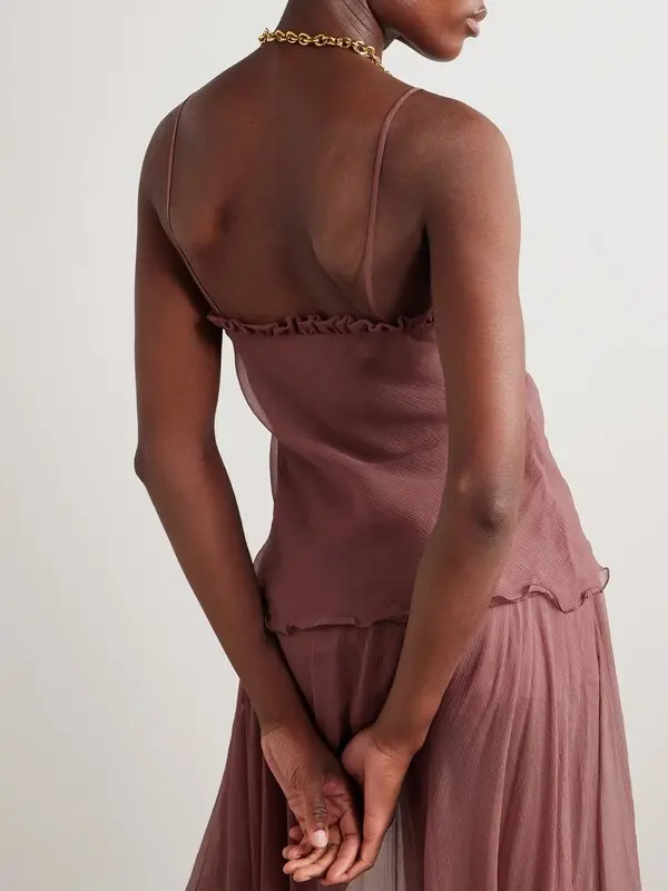 Chloé Ruffled Silk-crepon Camisole