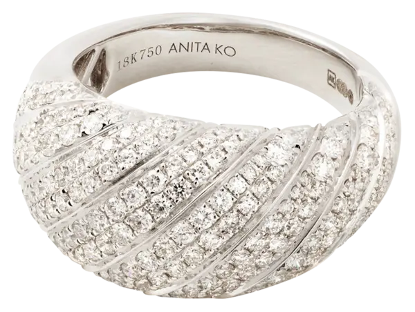 ANITA KO Domed 18-karat White Diamond Ring - Silver