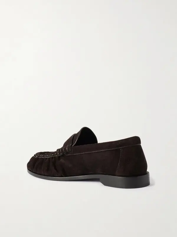 Saint Laurent Le Loafer Suede Loafers - Brown