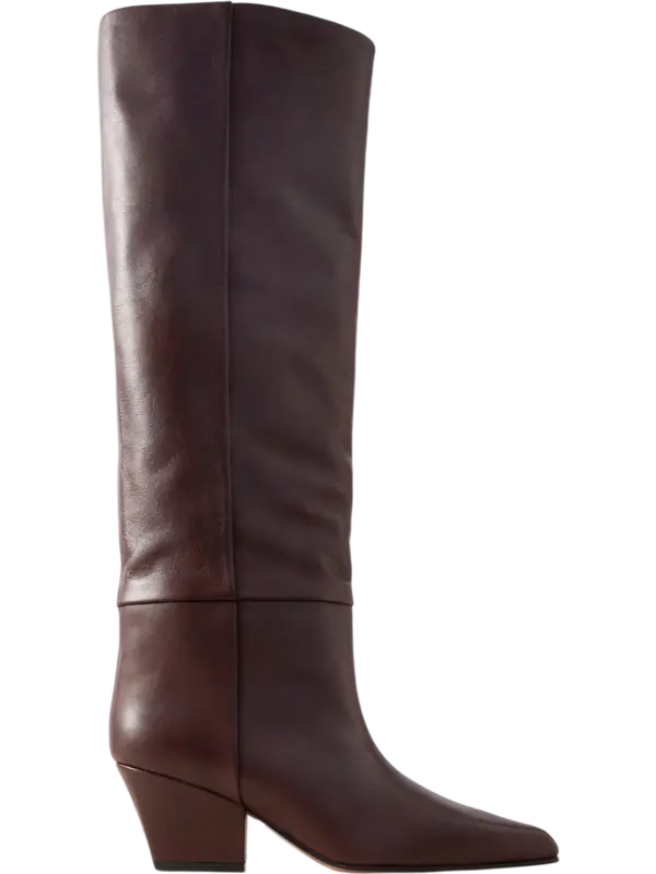 Paris Texas Jane Leather Knee High Boots - Brown