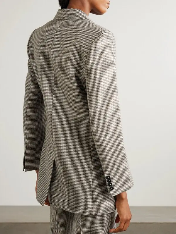 JOSEPH Leandre Double-breasted Houndstooth Blazer - Gray