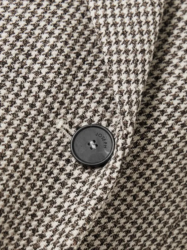 JOSEPH Leandre Double-breasted Houndstooth Blazer - Gray