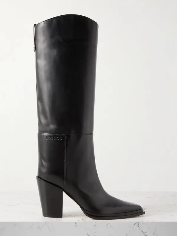 JIMMY CHOO Cece 80 Leather Knee Boots