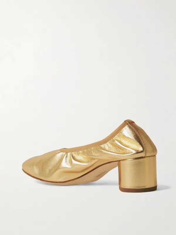 AeydĒ Gemma Metallic Leather Pumps
