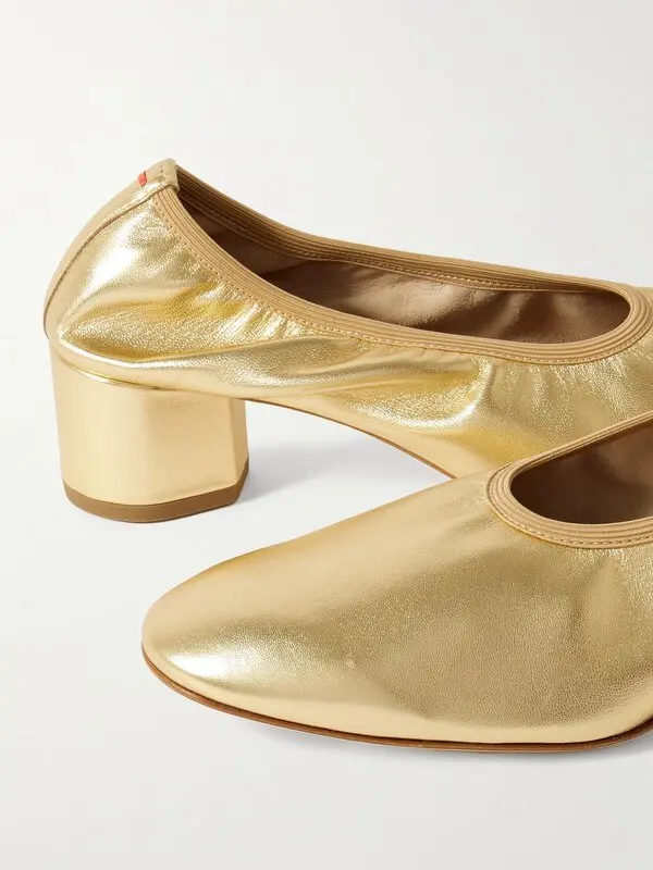 AeydĒ Gemma Metallic Leather Pumps