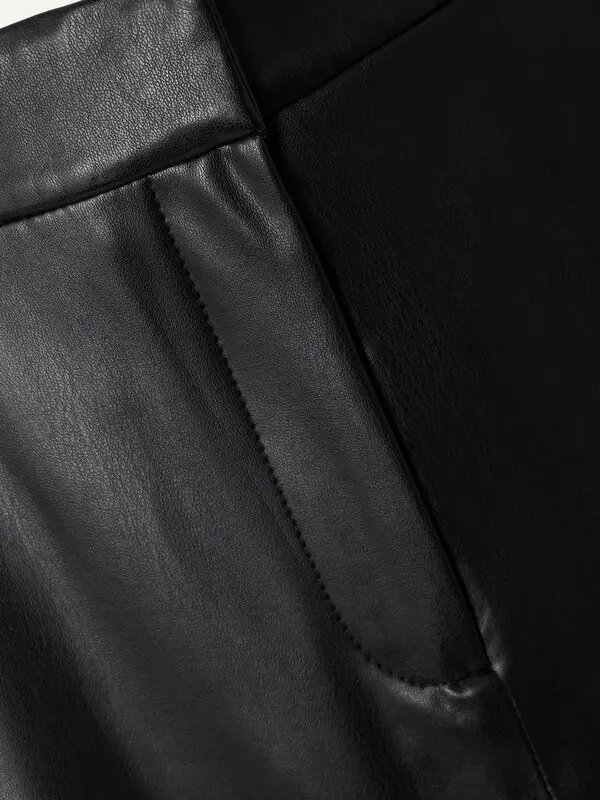 Veronica Beard Louise Faux Leather Midi Skirt