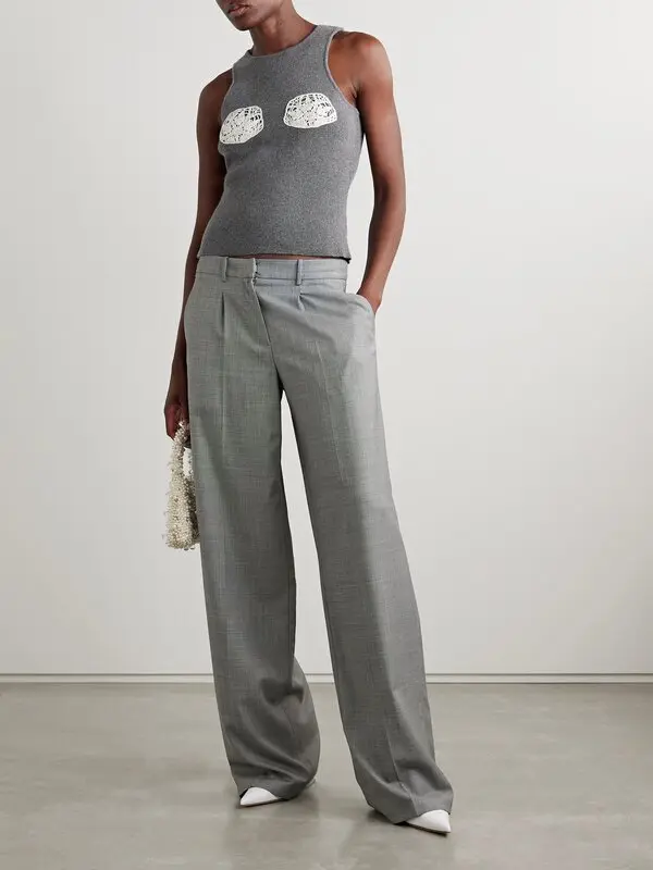 Magda Butrym Crocheted Cotton-trimmed Cashmere Tank