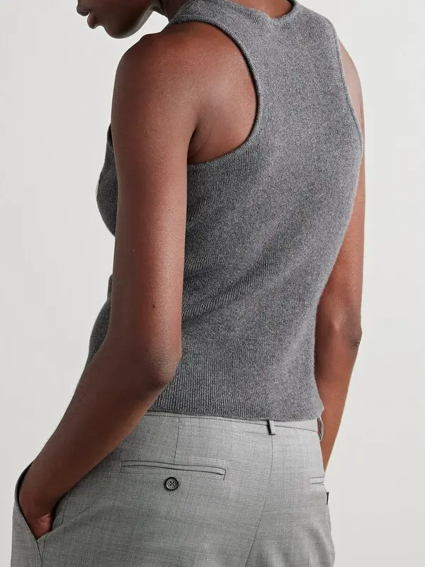 Magda Butrym Crocheted Cotton-trimmed Cashmere Tank