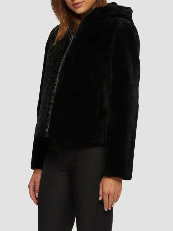 Gorski Shearling Lamb Parka Reversible To Taffeta