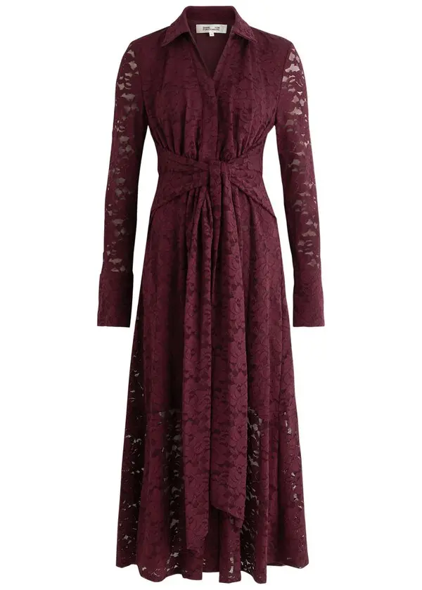 Diane Von Furstenberg Regent Lace Maxi Dress - Plum | Editorialist