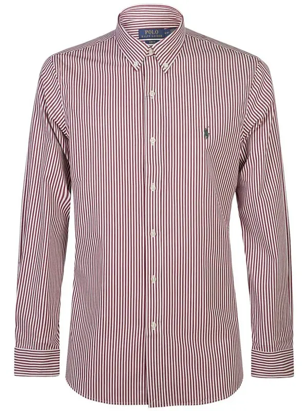 Polo Ralph Lauren Striped Poplin Shirt - Red