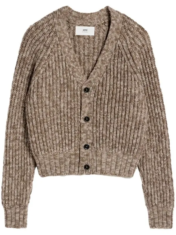 AMI Paris Ribbed Cardigan