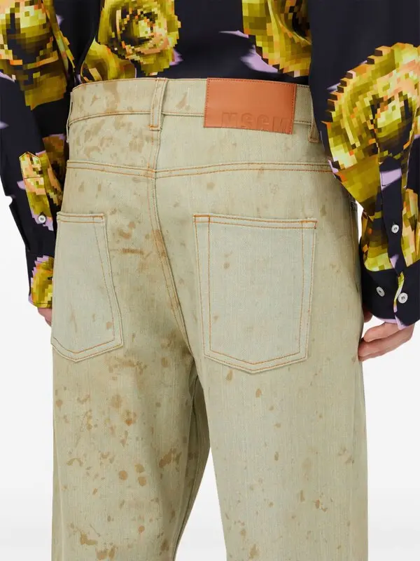 MSGM Tie-dye Print Cotton Jeans