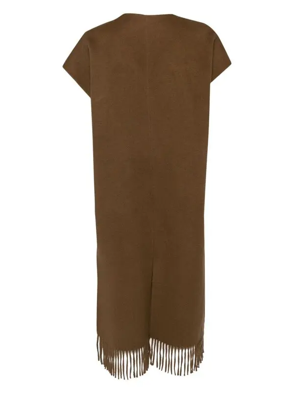 Goen.j Double-faced Fringed Dress - Brown