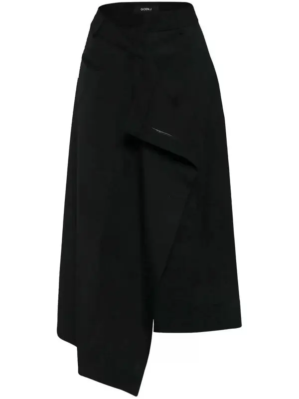Goen.j Asymmetric Draped Skirt