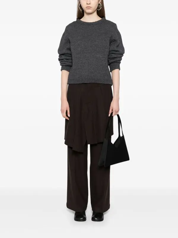 Goen.j Asymmetric Pleated Straight Pants
