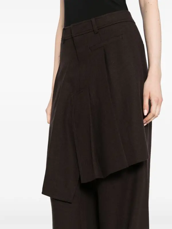 Goen.j Asymmetric Pleated Straight Pants