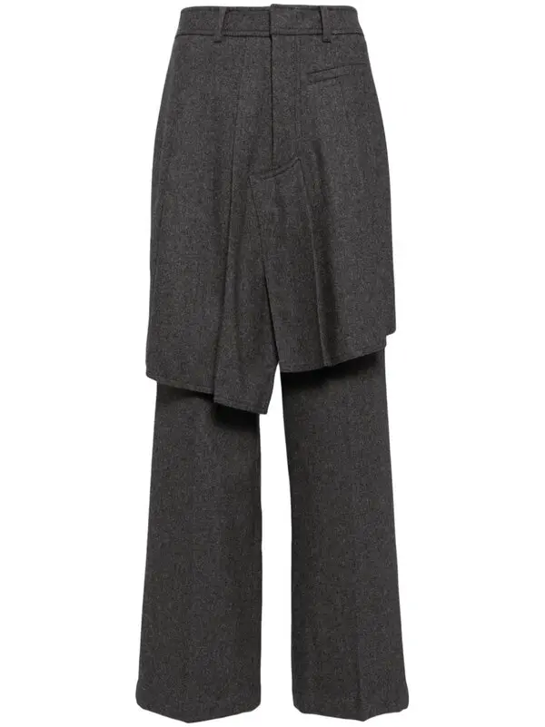 Goen.j Asymmetric Pleated Straight Pants
