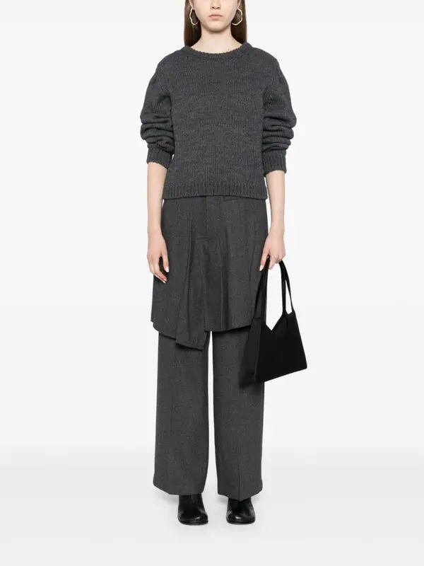 Goen.j Asymmetric Pleated Straight Pants