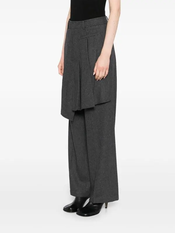 Goen.j Asymmetric Pleated Straight Pants