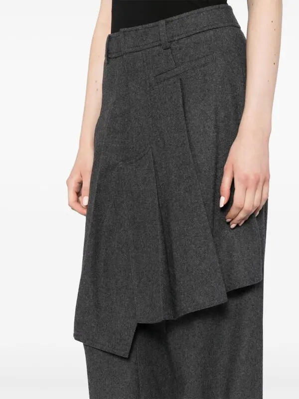 Goen.j Asymmetric Pleated Straight Pants