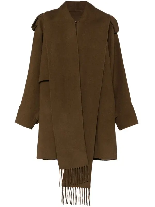 Goen.j Double-faced Wool-blend Jacket With Muffler Collar - Brown
