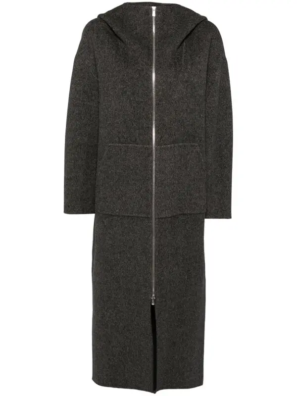 Goen.j Zip-up Hooded Coat - Grey