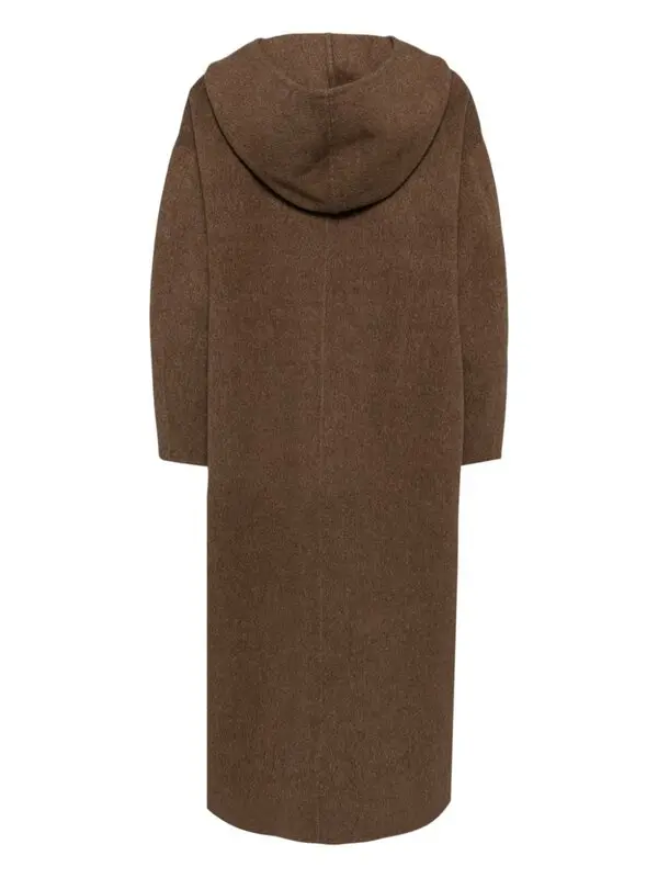 Goen.j Zip-up Hooded Wool Coat - Brown