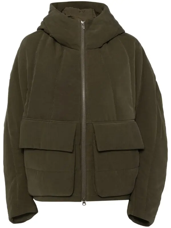 Goen.j Quilted Hood Puffer Jacket - Green