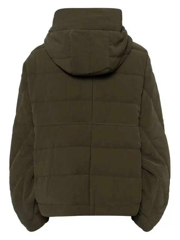 Goen.j Quilted Hood Puffer Jacket - Green