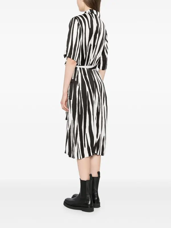 AGNÈS B. Zebra-printed Midi Shirt Dress