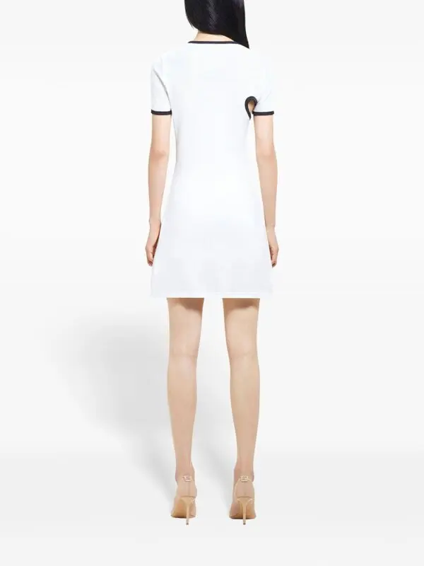 COURREGES Asymmetric-neck Mini Dress - White