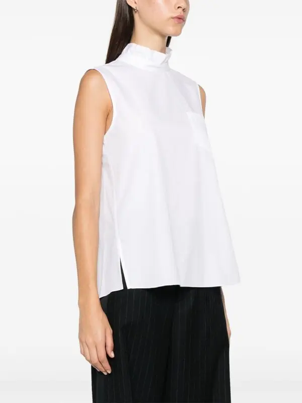 Sacai Rear-button Mock-neck Blouse