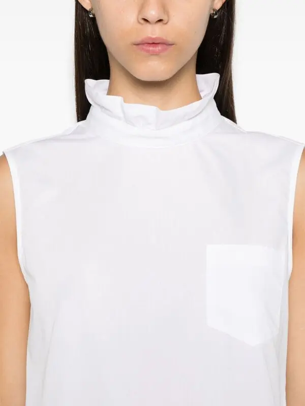 Sacai Rear-button Mock-neck Blouse