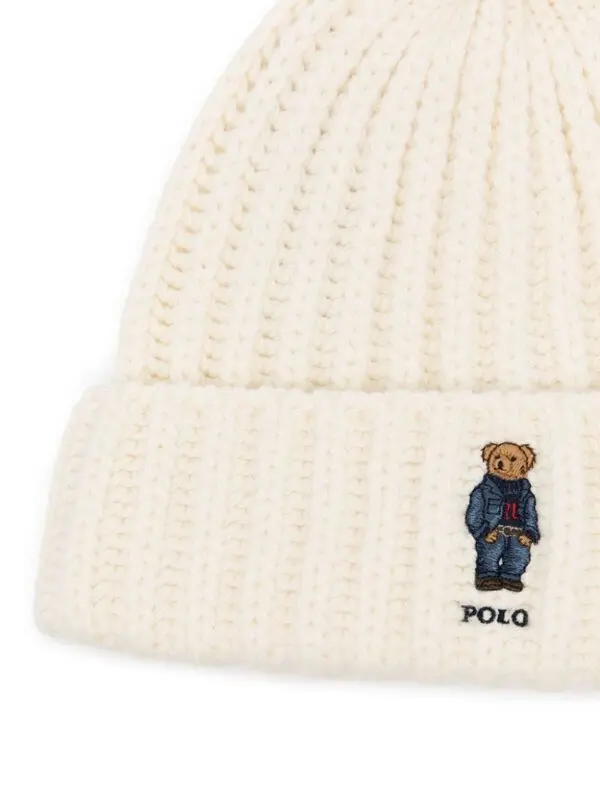 Polo Ralph Lauren Polo Bear-embroidered Beanie - White