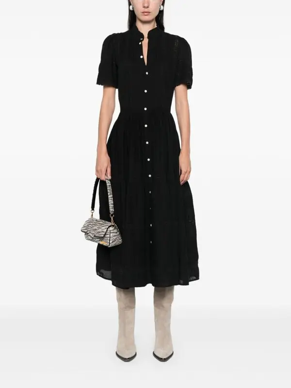 Ralph Lauren Lace-Trim Cotton Midi Dress In Black - 41% Off | Editorialist