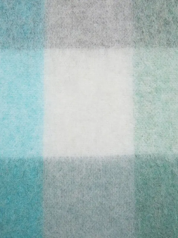 Acne Studios Logo-patch Checked Scarf - Grey