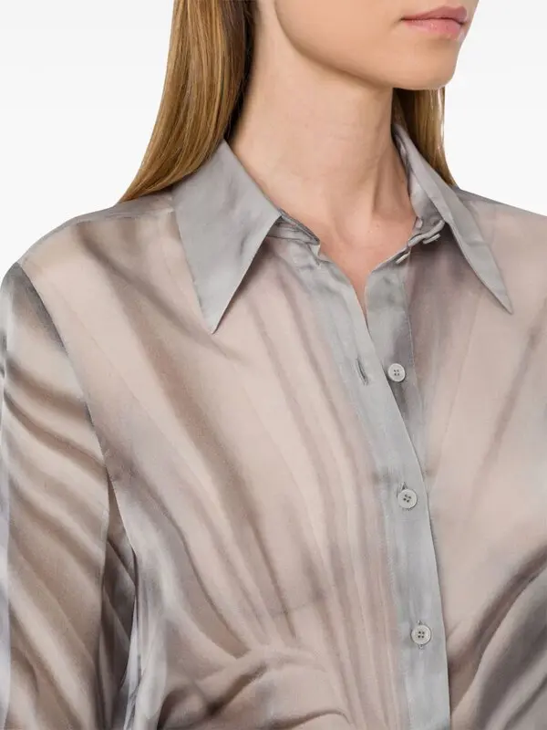 Alberta Ferretti Abstract-print Silk Shirt