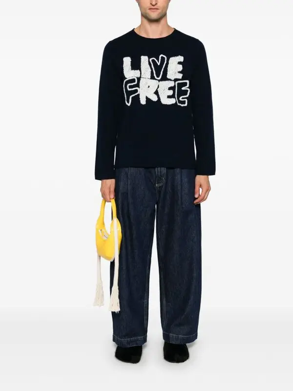 Comme Des Garçons X Fred Perry Live Free Jumper - Blue
